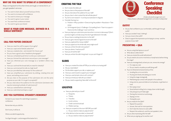 Free conference speakers checklist